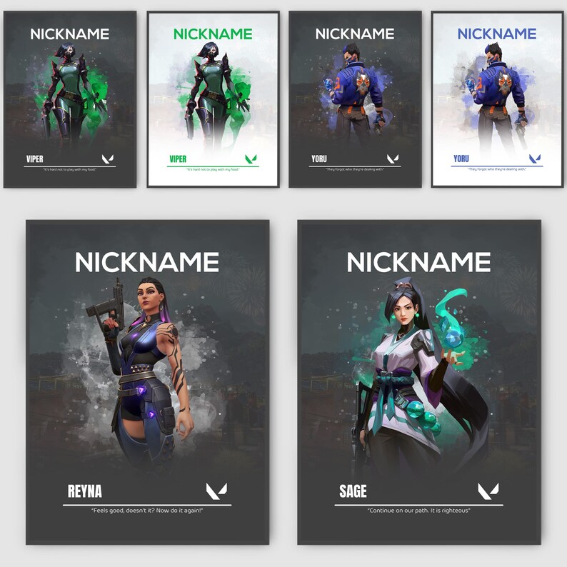 Personalized Valorant Poster any Agent Minimalist Vertical - Etsy