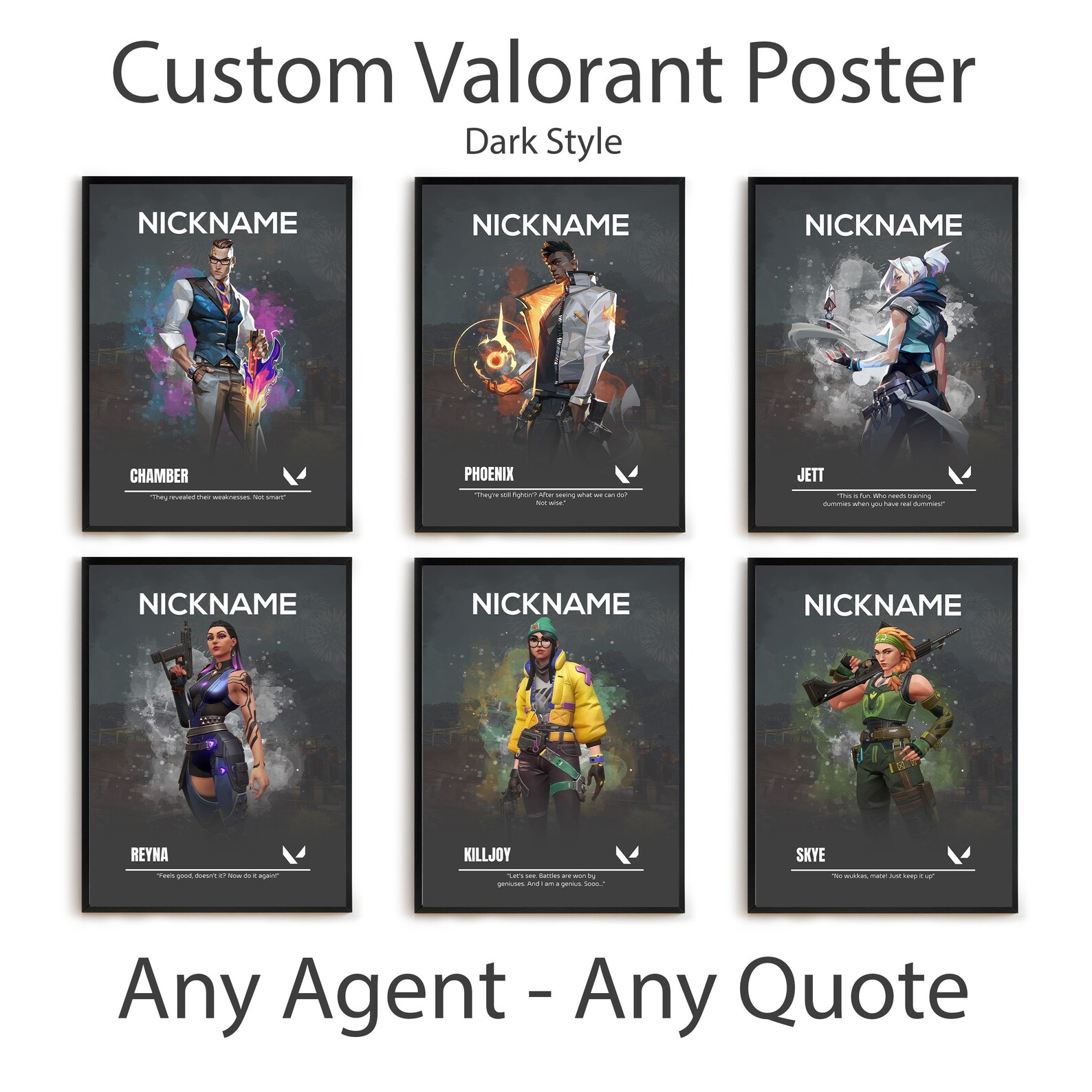 Personalized Valorant Poster any Agent Minimalist Vertical | Etsy