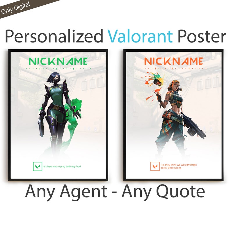 Any Agent Valorant Poster Custom Valorant Print Game Art - Etsy UK