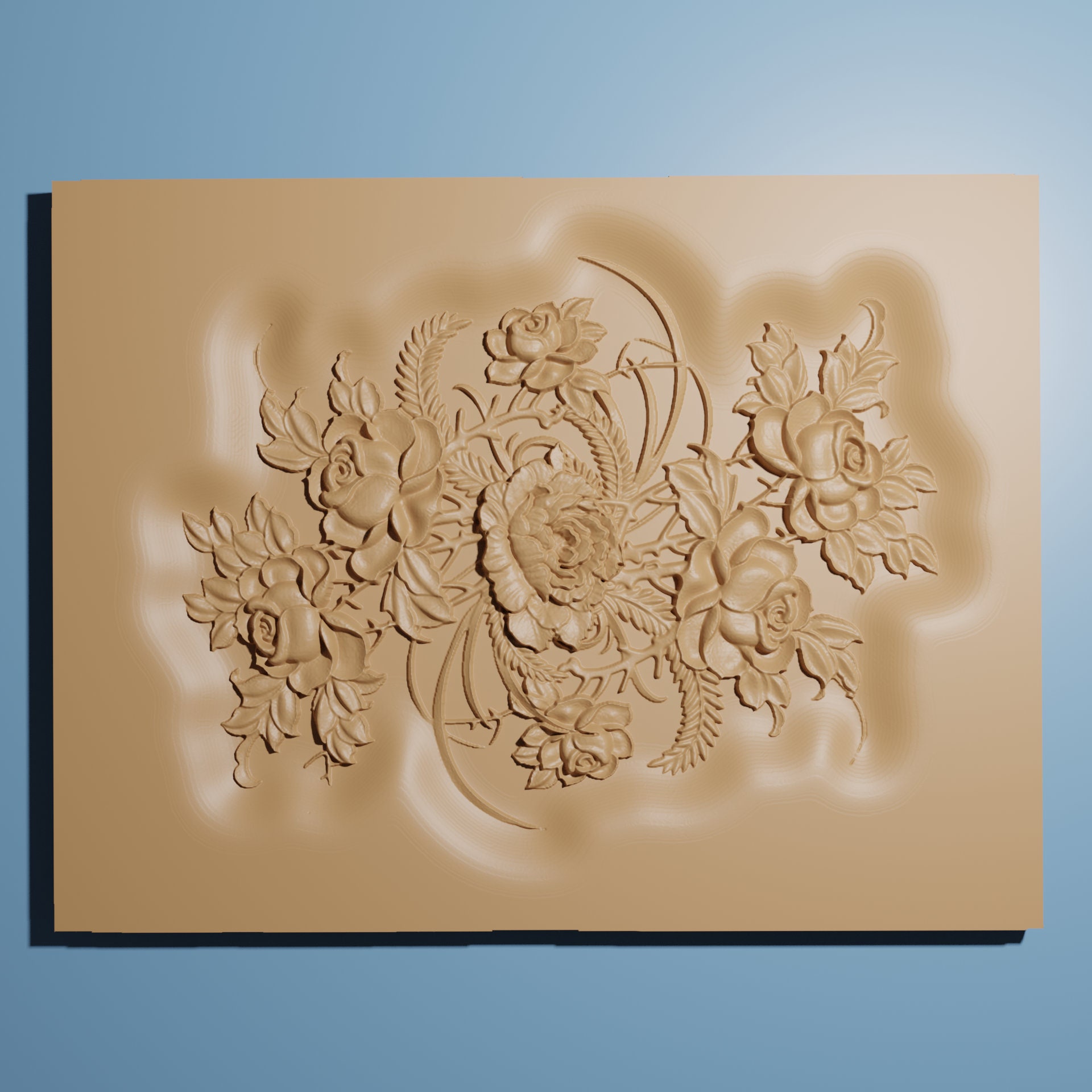 Rose Stl 3d Model Cnc Router File Carving Artcam V Carve X Etsy
