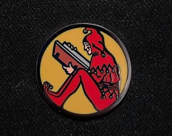 Jester Cat on a Ball 1.75 Inch Hard Enamel Pin - Etsy