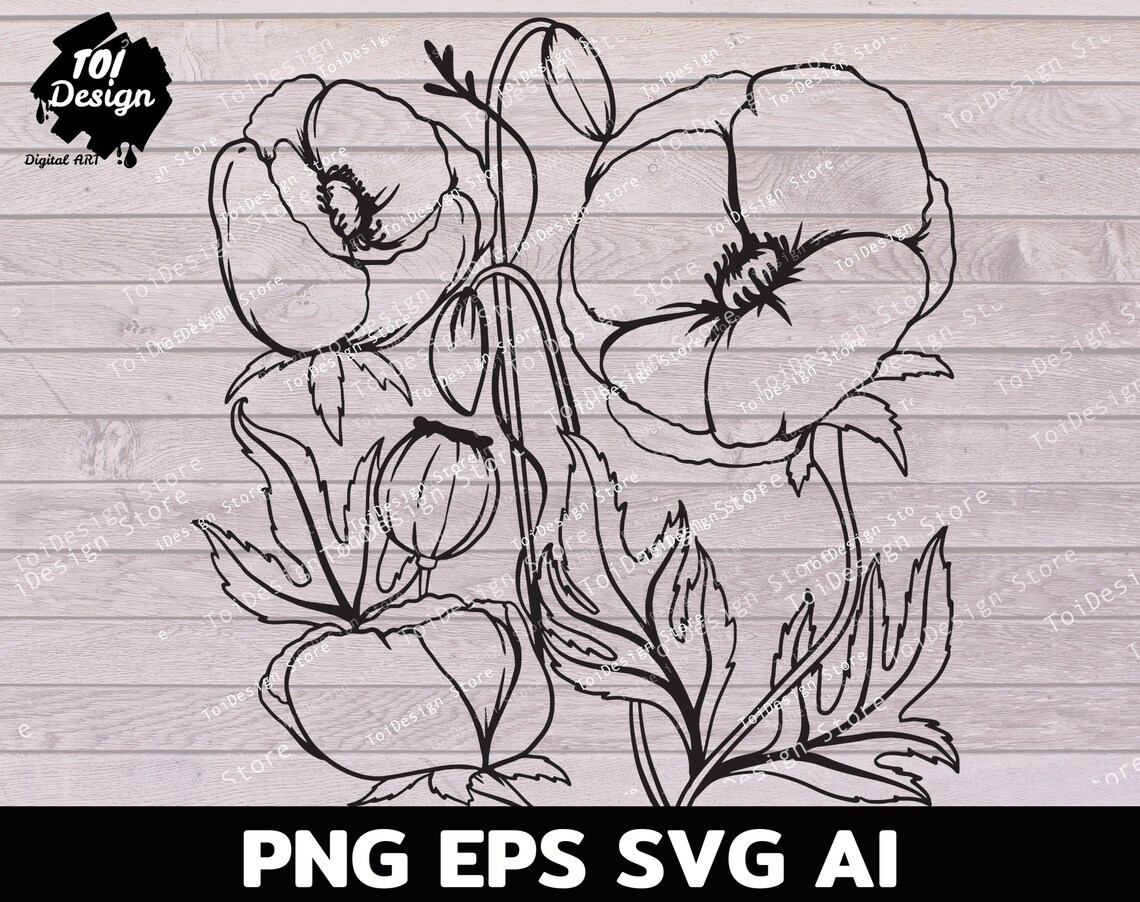 Poppy Svg ,poppy Flower | Wildflower Svg , Cut Files for Cricut Clipart ...