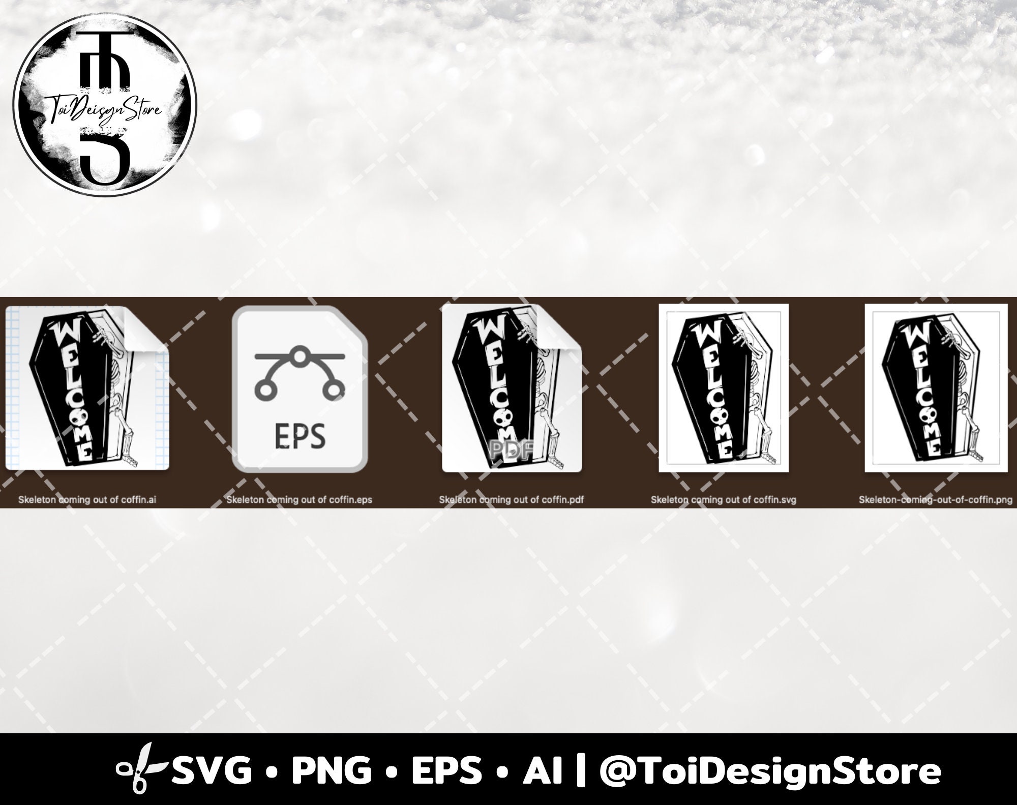 Skeleton Coming Out of Coffin SVG Cut File: spooky Halloween Design for ...