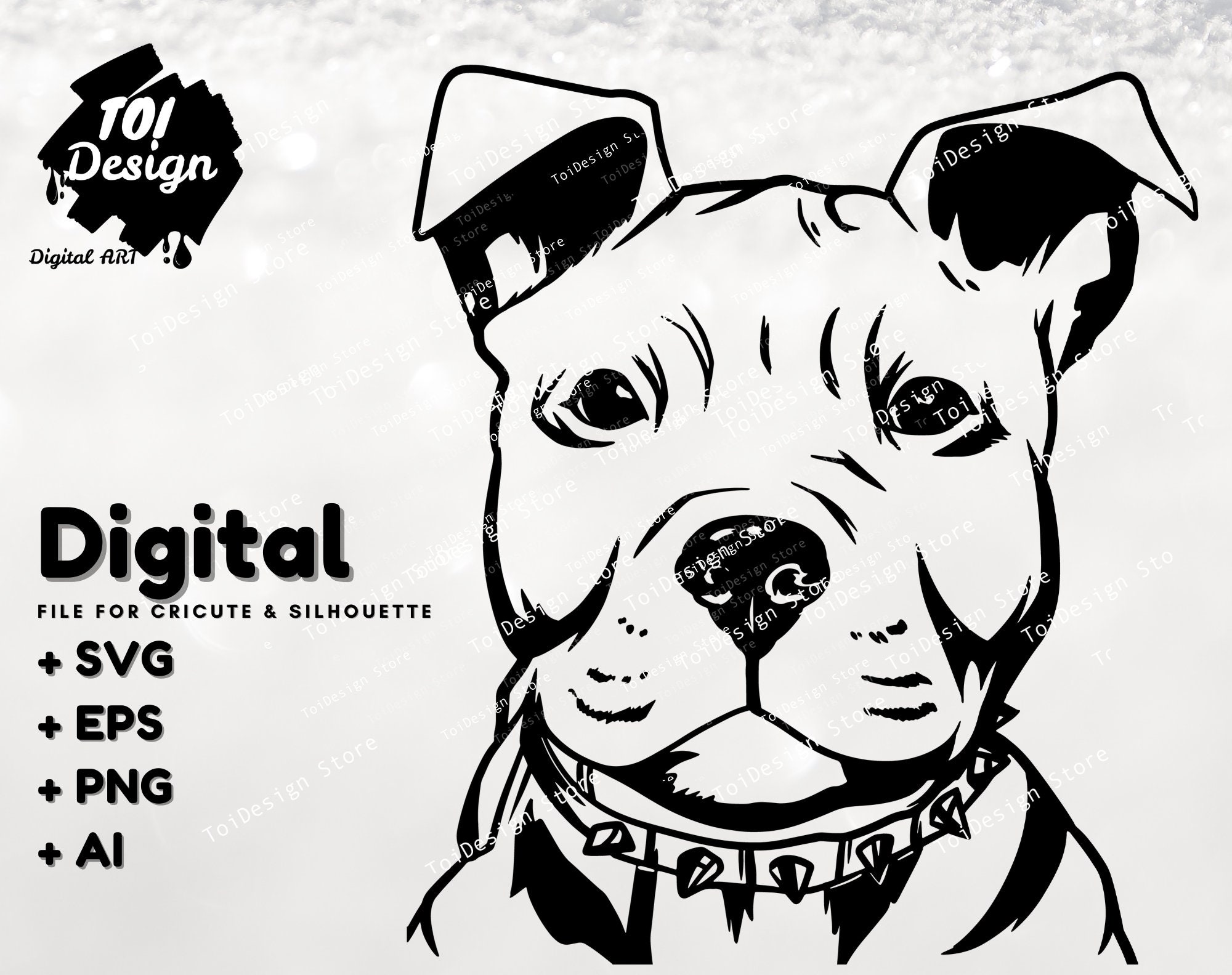 Pitbull Svg | Pitbull Face Svg | Puppy Pet Terrier Breed| Cut File for ...