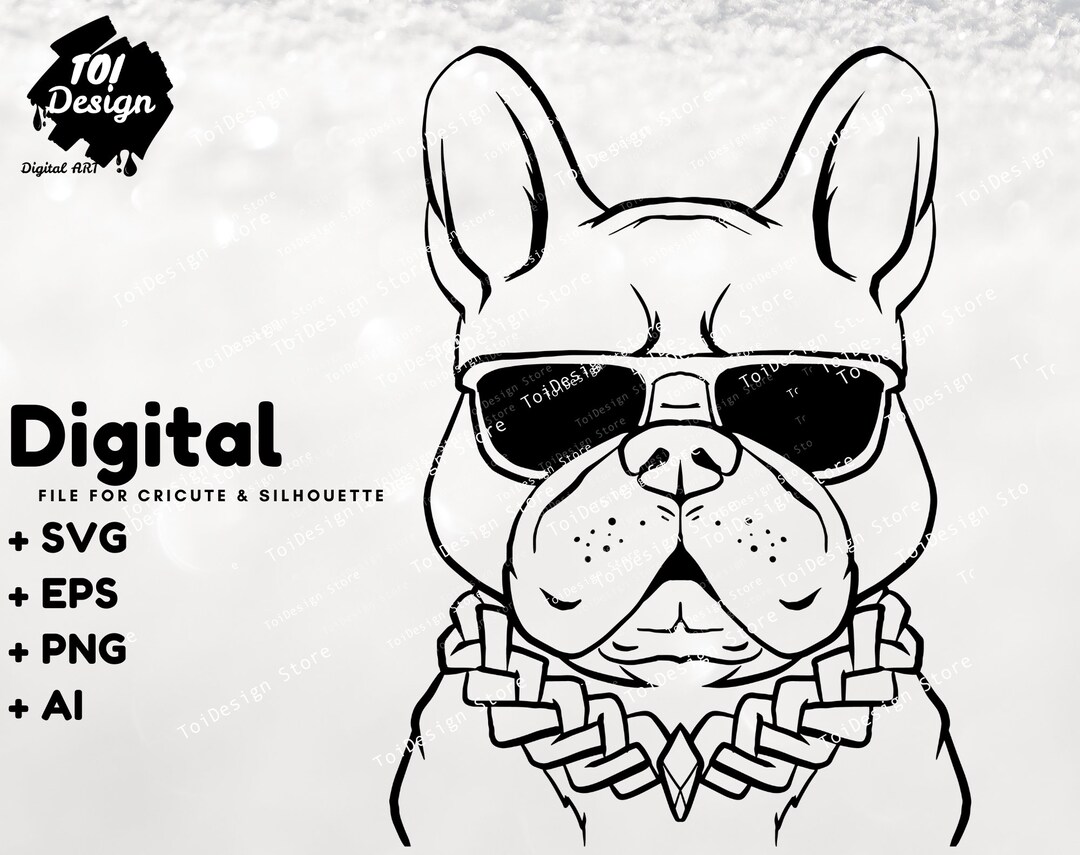 French Bulldog Sunglasses Svg | French Bulldog Face Svg | Frenchie ...