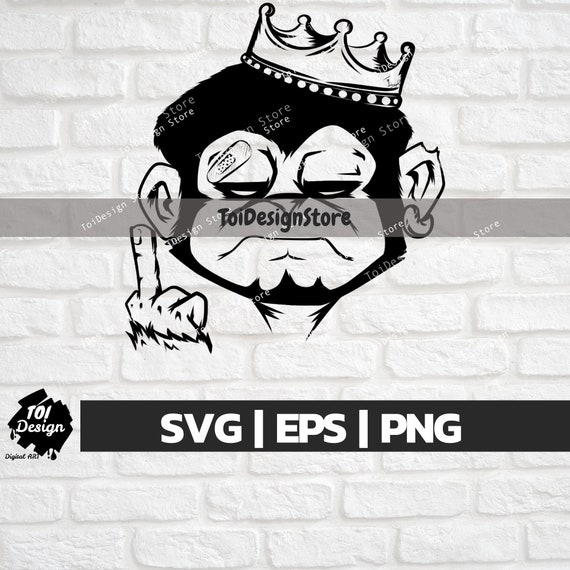 Monkey Strong Face SVG File MONKEY King PNG Monkey With - Etsy