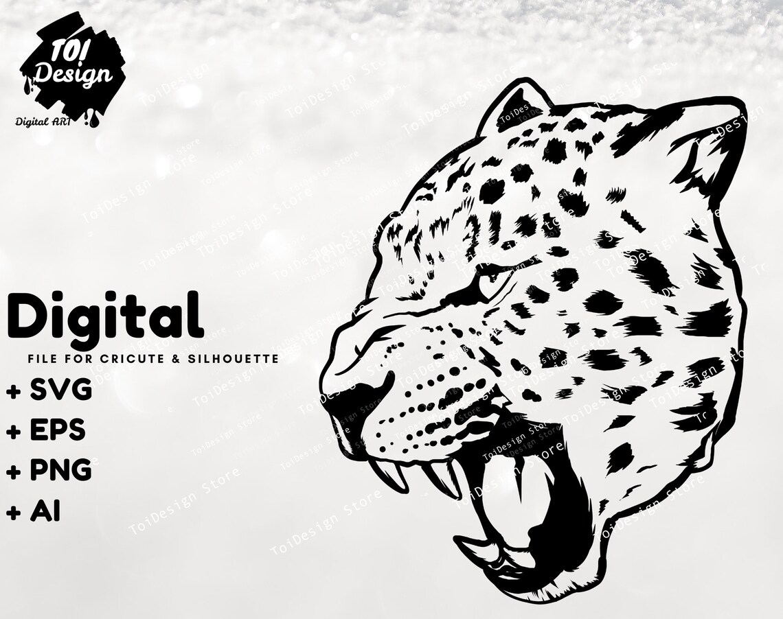 Cheetah 4 Leopard Head Print Svg File Leopard Face - Etsy