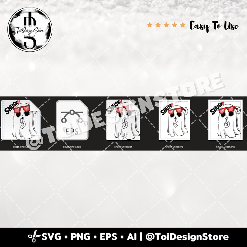 Ghost With Red Sunglasses SVG | Cartoon Ghost SVG | Shush Ghost SVG ...