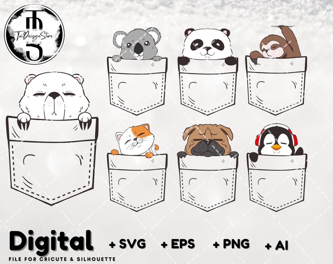 Cute Pocket Animals SVG Bundle, Cricut & Silhouette Cut Files - Etsy