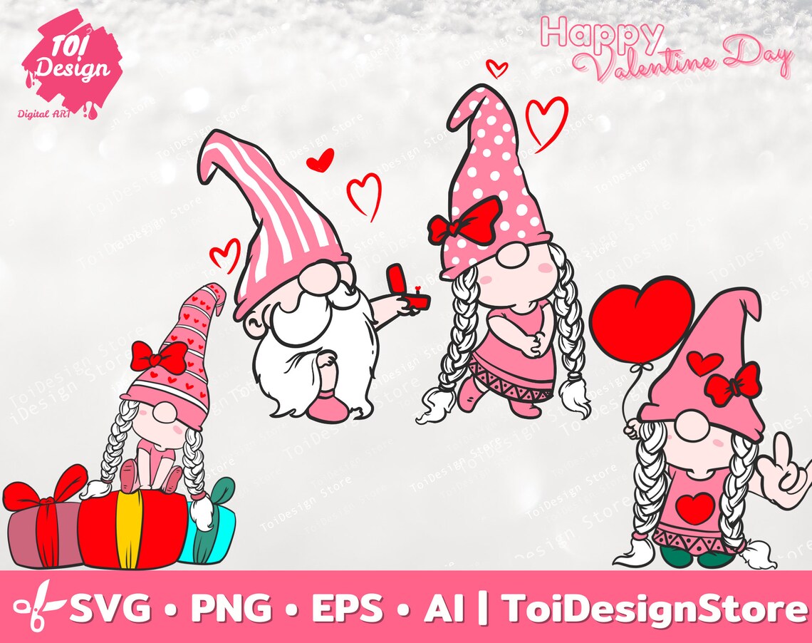 Gnome Girl Svg | Gnomes Valentine Svg | Gnome Svg | Love Svg ...