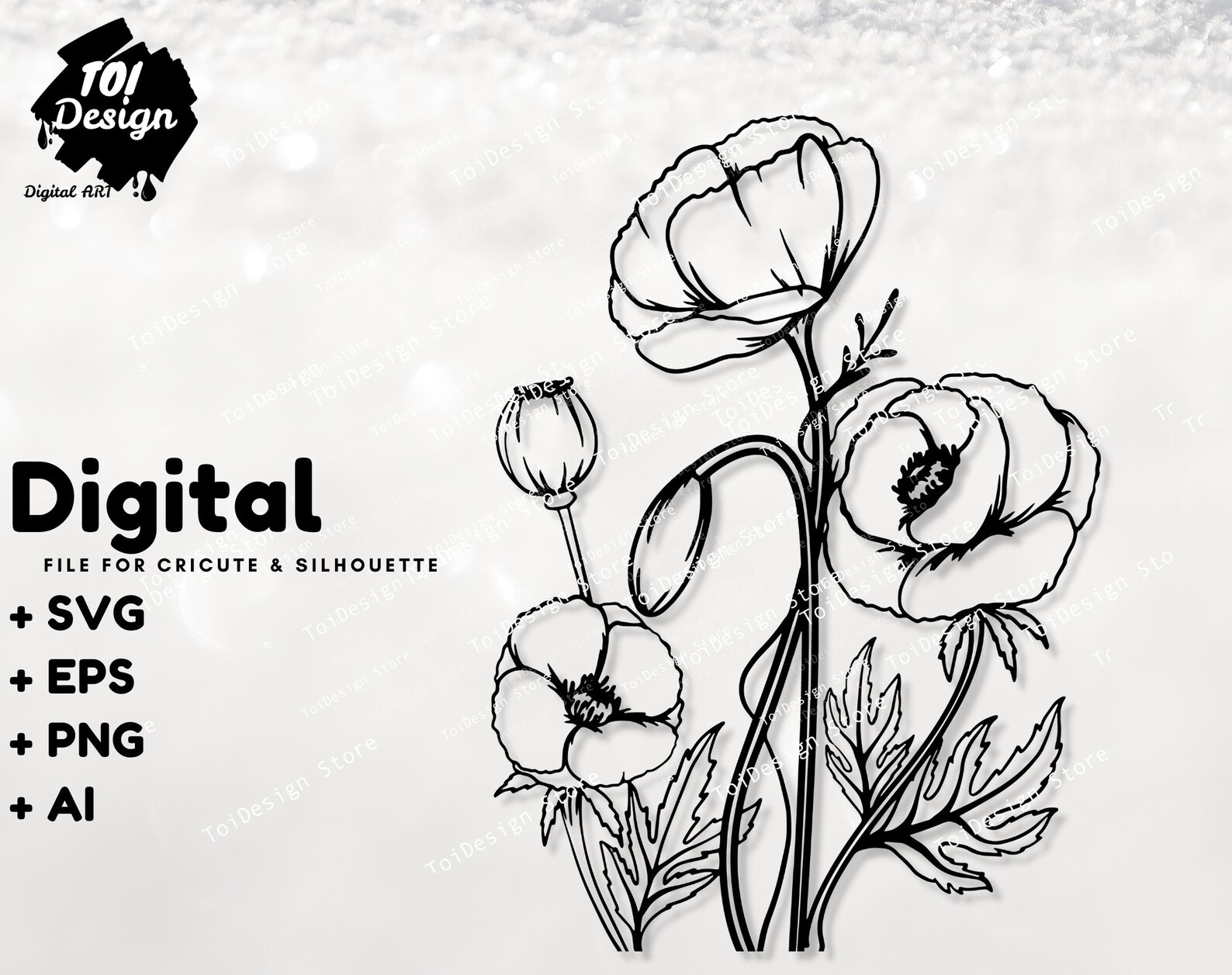 Poppy Svg | Poppy Flower Svg | Wildflower Svg | Cut Files for Cricut ...