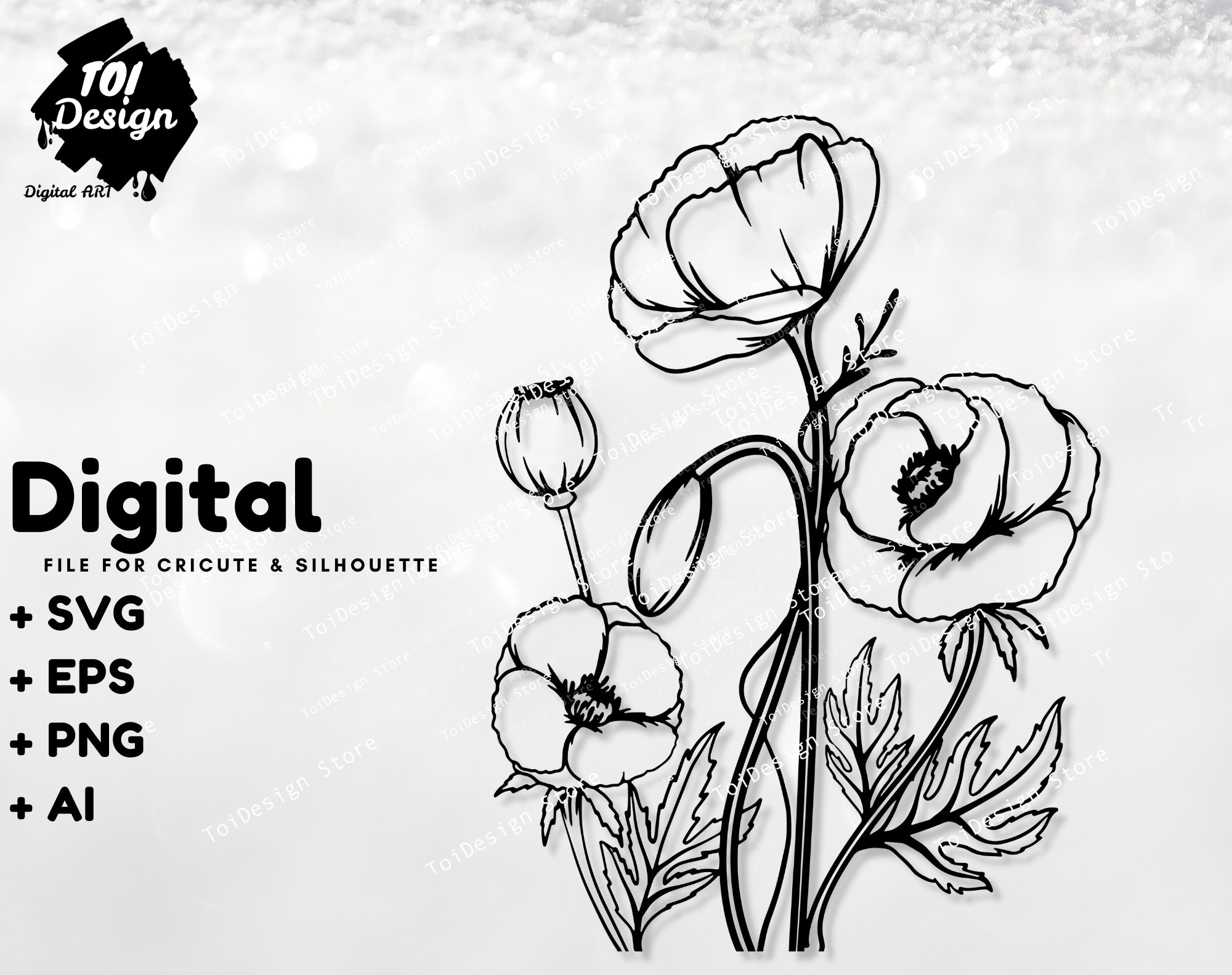 Poppy Svg | Poppy Flower Svg | Wildflower Svg | Cut Files for Cricut ...