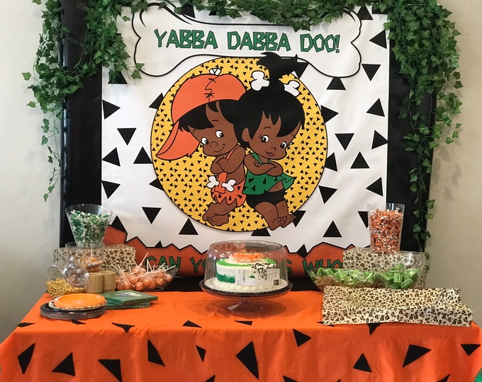 African American Pebbles and Bam Bam Backdrop - Etsy African American Pebbles and Bam Bam Backdrop - Etsy