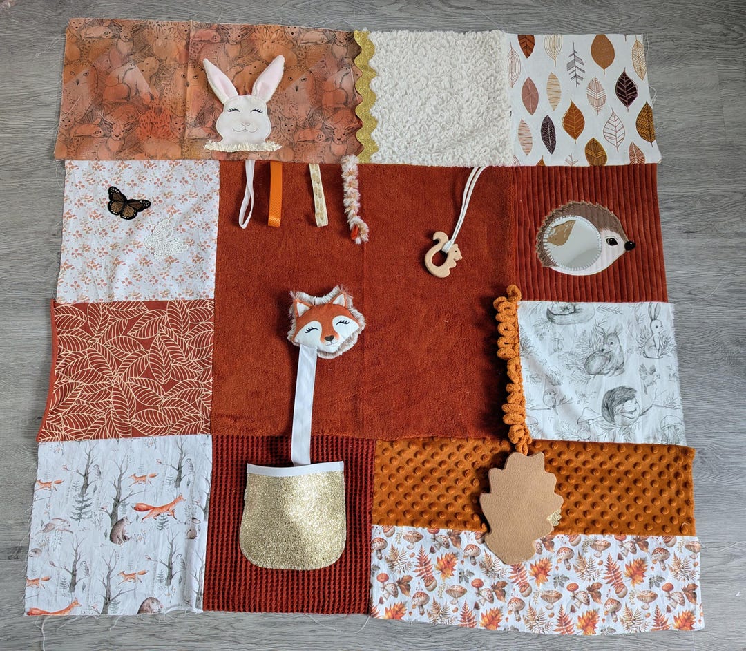 Customizable Montessori Forest Playmat in Oeko-tex Cotton for Babies - Etsy