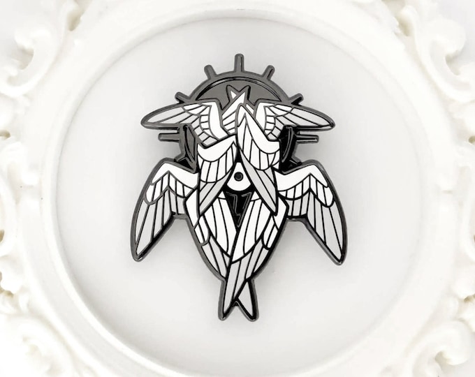Ghostly Seraphim - Enamel Pin - Black Nickel Plated - Etsy