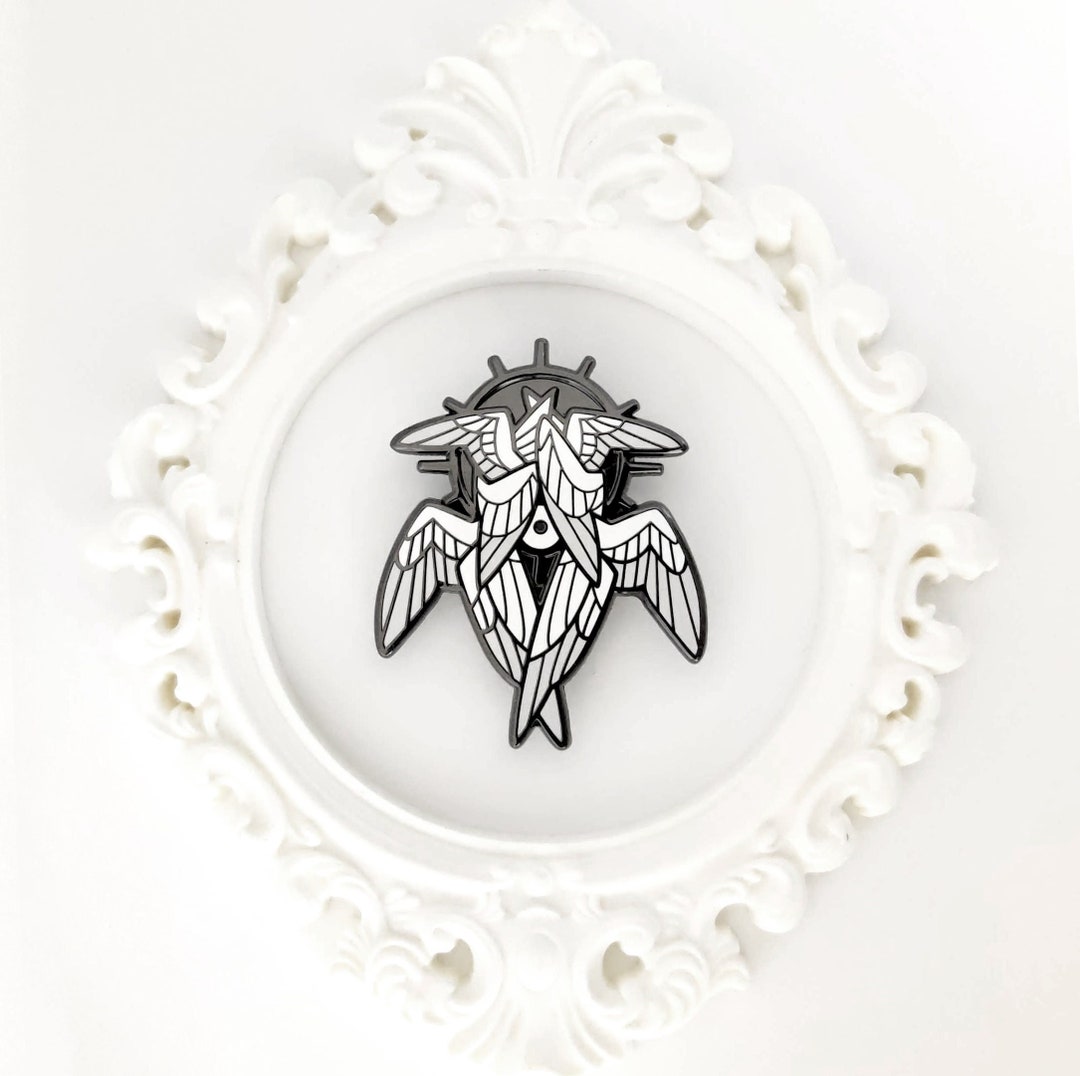 Ghostly Seraphim Enamel Pin Black Nickel Plated - Etsy