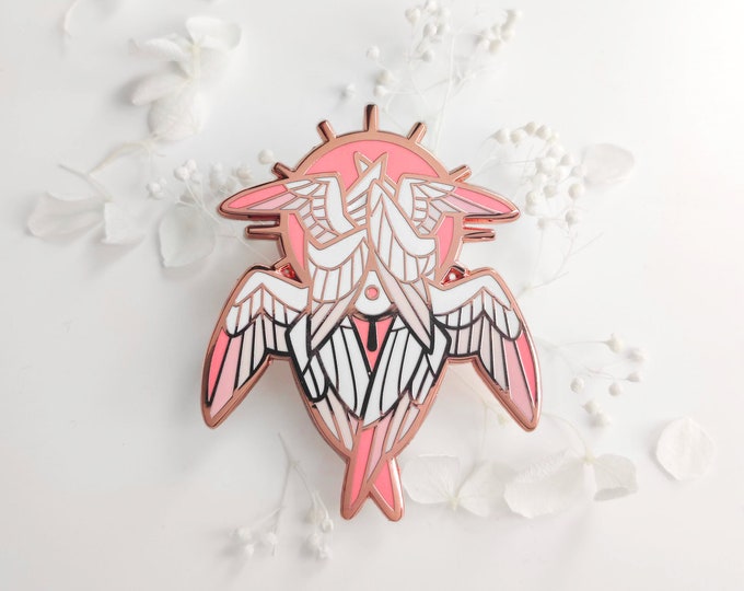 Seraphim Enamel Pin Rose Plated Pink - Etsy