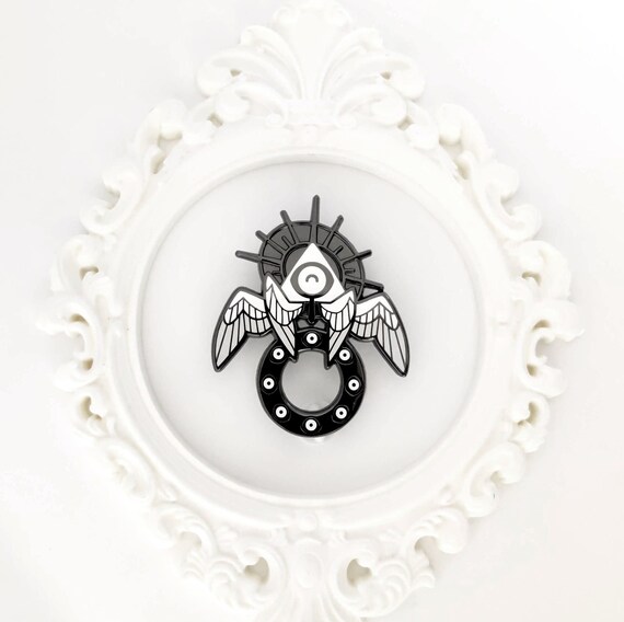 Ghostly Ophanim Enamel Pin Black Nickel Plated - Etsy
