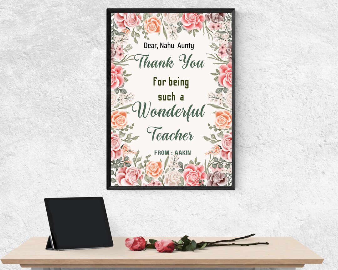 Teacher Appreciation Wall Frame/ Wall Décor/ Customized Wall - Etsy