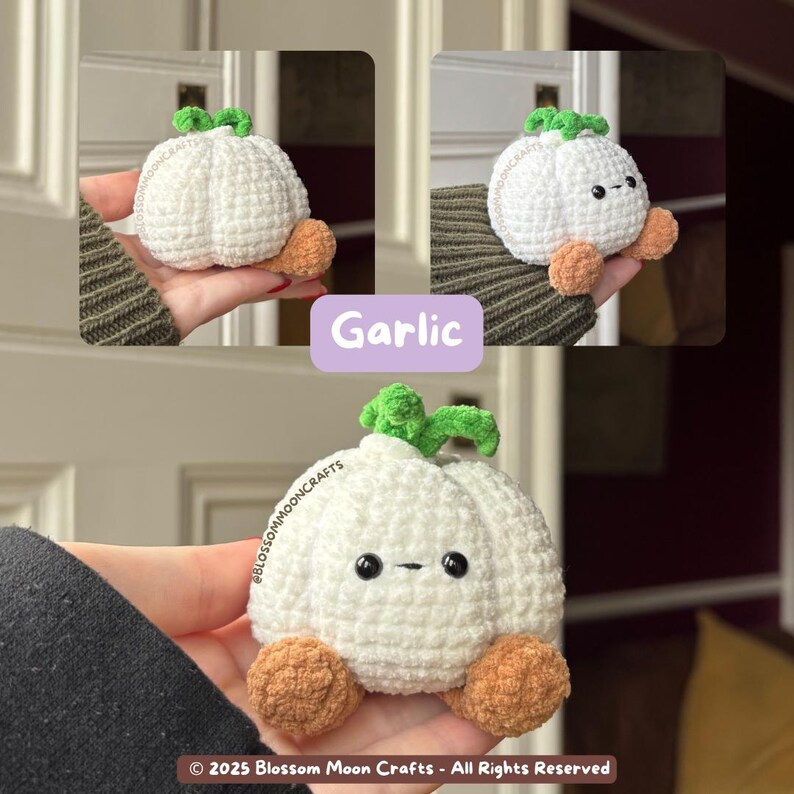 Onion & Garlic Crochet Patterns - PDF Patterns - Low Sew - Etsy