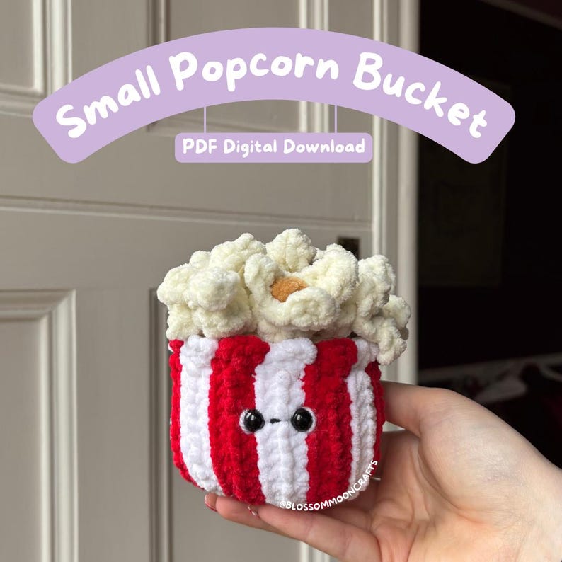 Small Popcorn Bucket Crochet Pattern - PDF Pattern - Amigurumi Food - Etsy