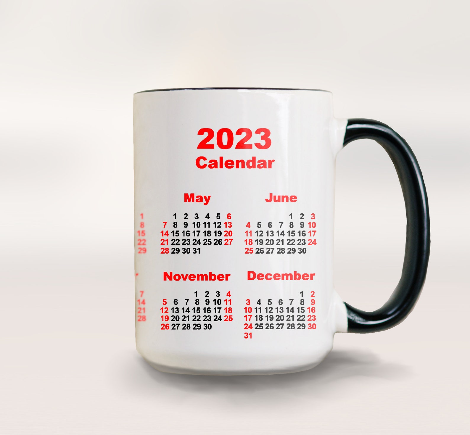 2023 Calendar Coffee Cup, Funny Time Counting Gift Mug, Both Side ...