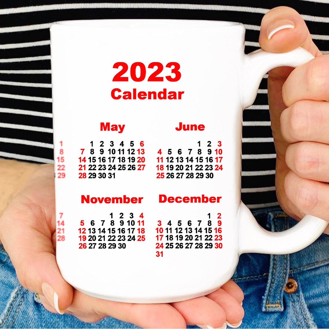 2023 Calendar Coffee Cup, Funny Time Counting Gift Mug, Both Side ...