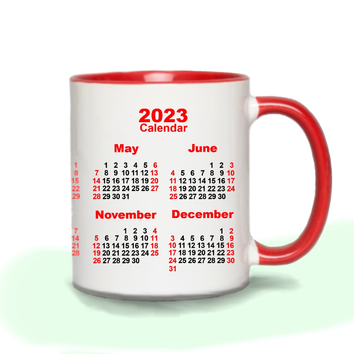 2023 Calendar Coffee Cup, Funny Time Counting Gift Mug, Both Side ...