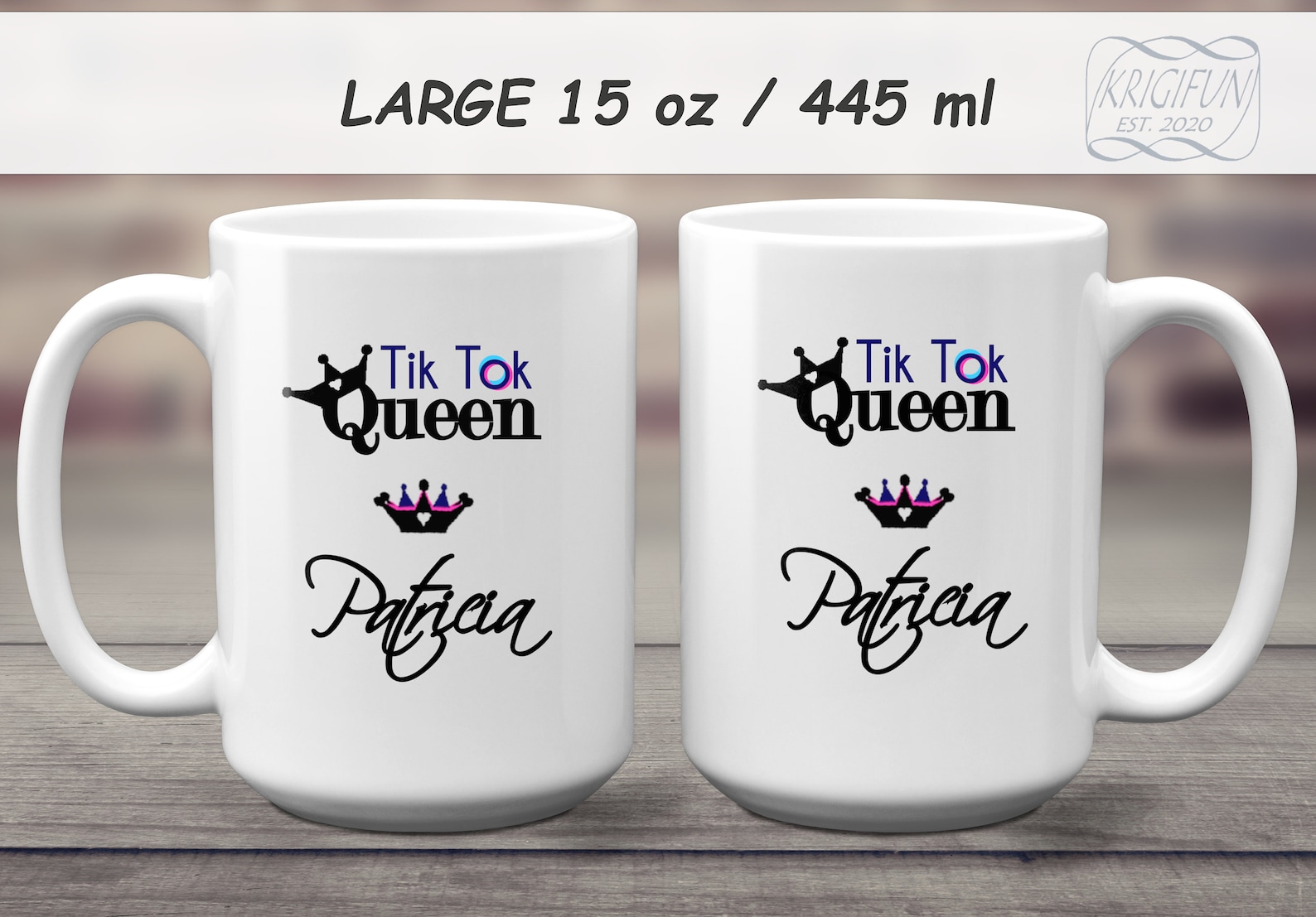 Tik Tok Queen Mug With Name, Gift Coffee Mug for Tik Tok Fan, Present ...