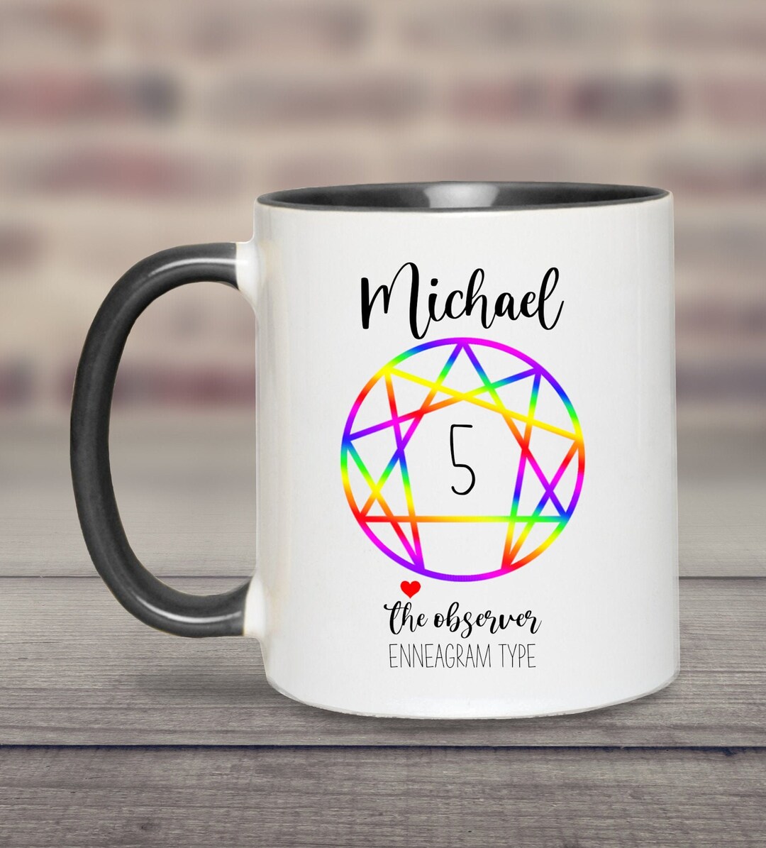 Custom Enneagram Gift Mug for 'the Observer', Custom Name Coffee Mug ...