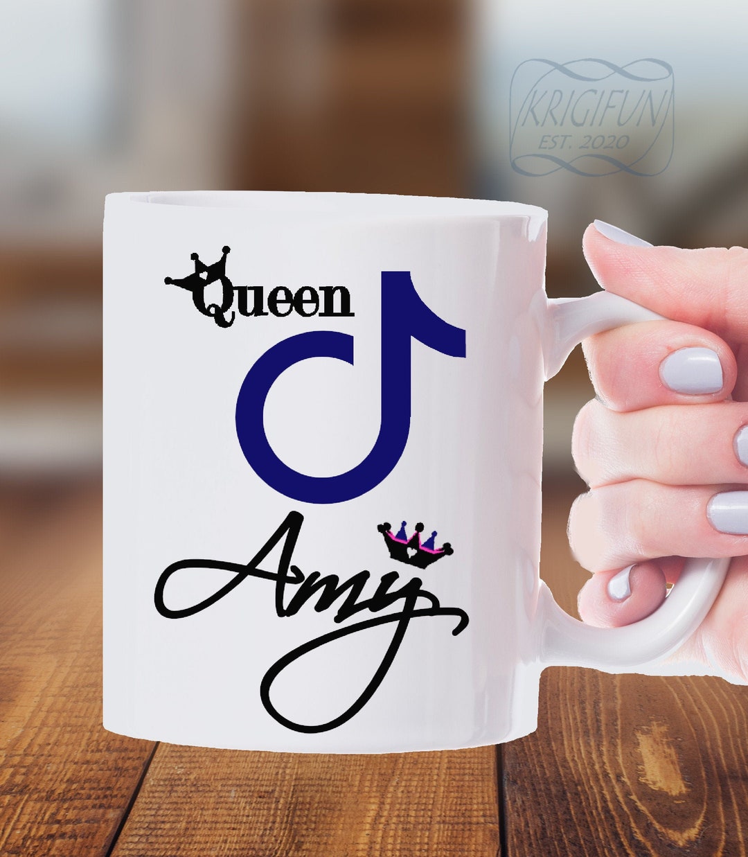 Tik Tok Queen Name Mug, Gift for Tik Tok Fan, Tik Tok Made Me Do It ...