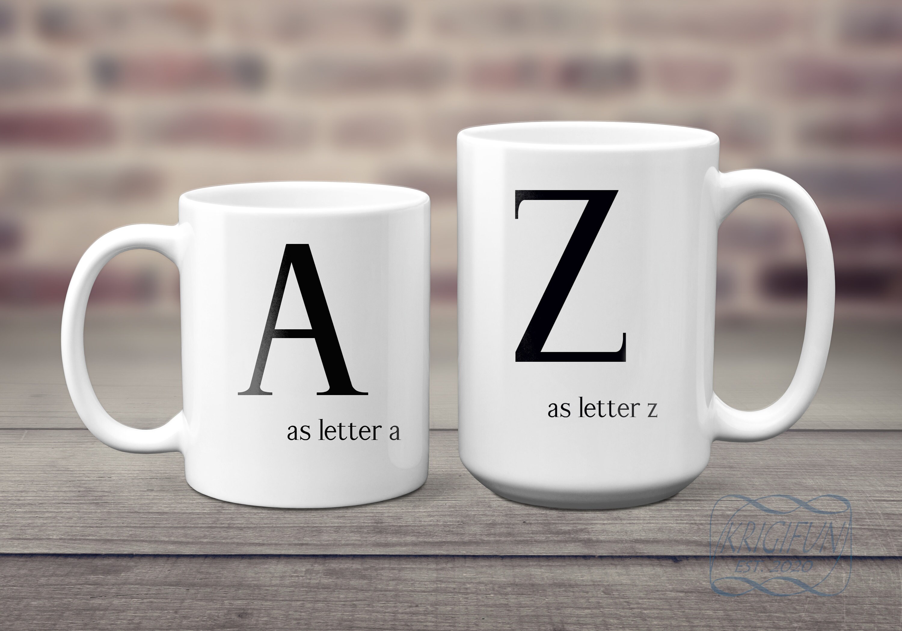 ABC Letters Mug, Letter A Mug, Letter B Mug, Letter C Mug, Alphabet Mug ...