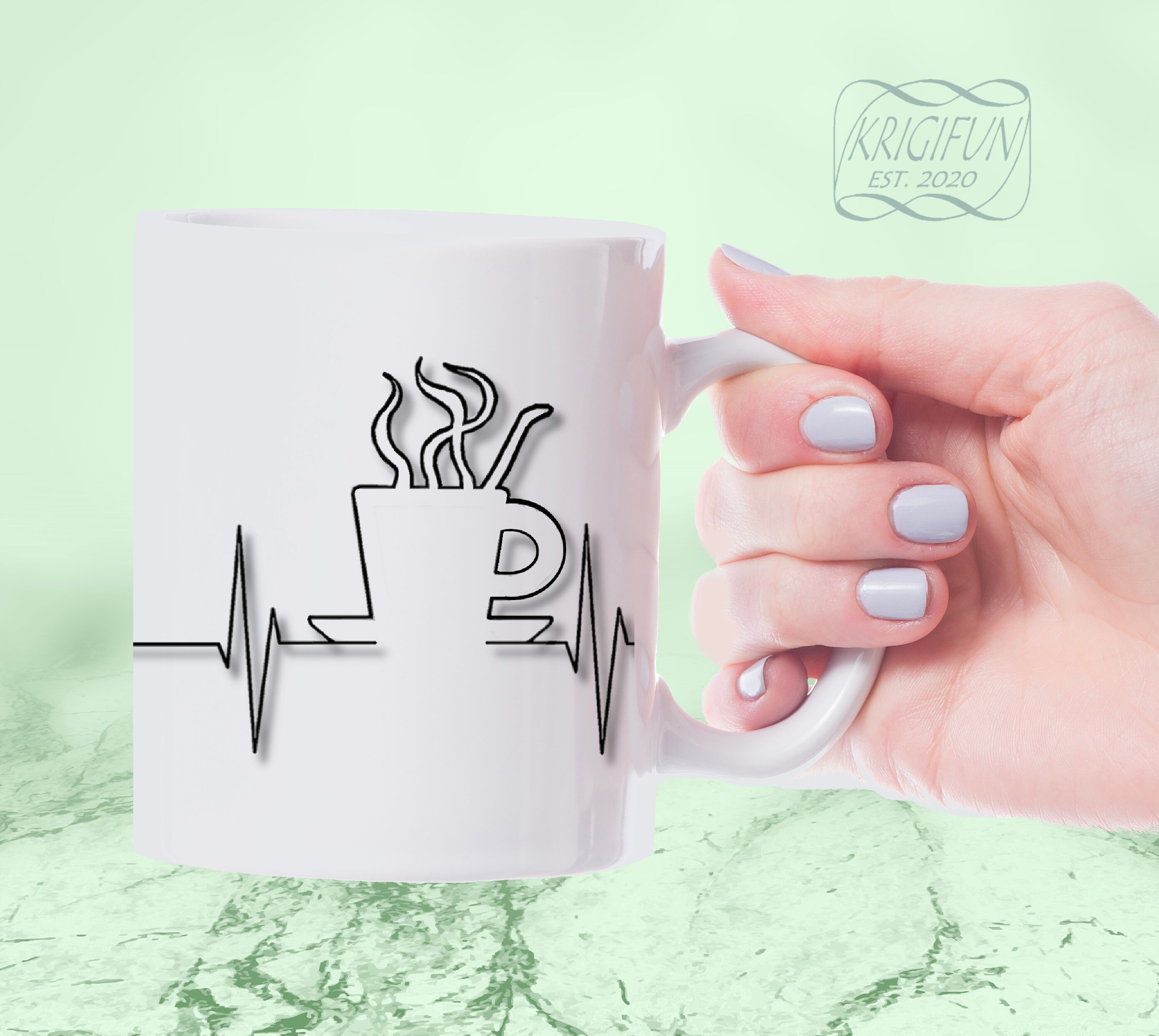 Coffee Heartbeat Mug, Coffee and EKG, Kitchen Design, Coffee Lovers Mug ...