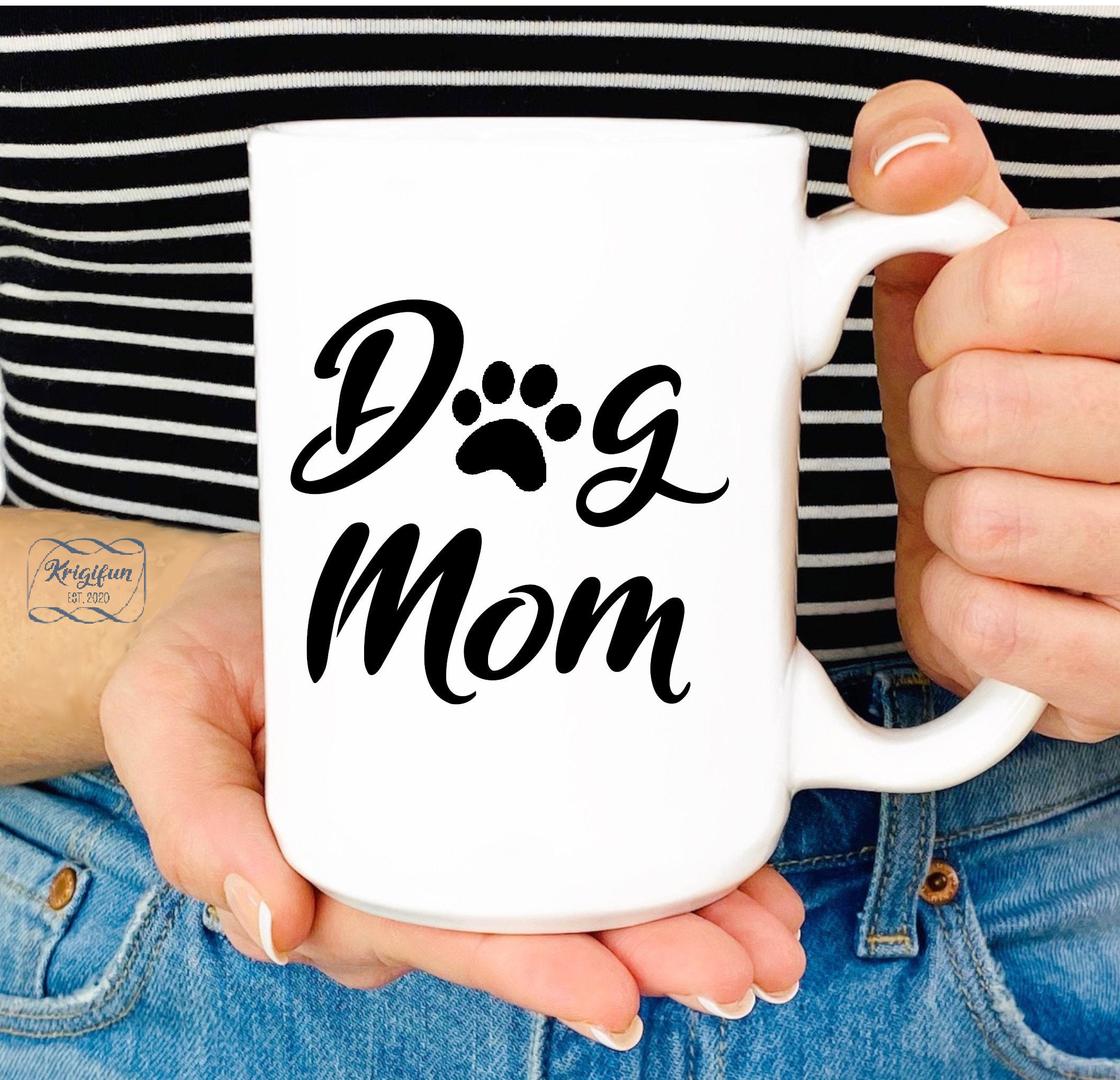 Dog Mom Mug, Gift for Her, Gift for Dog Mom, Cute Dog Paw Gift for Dog ...