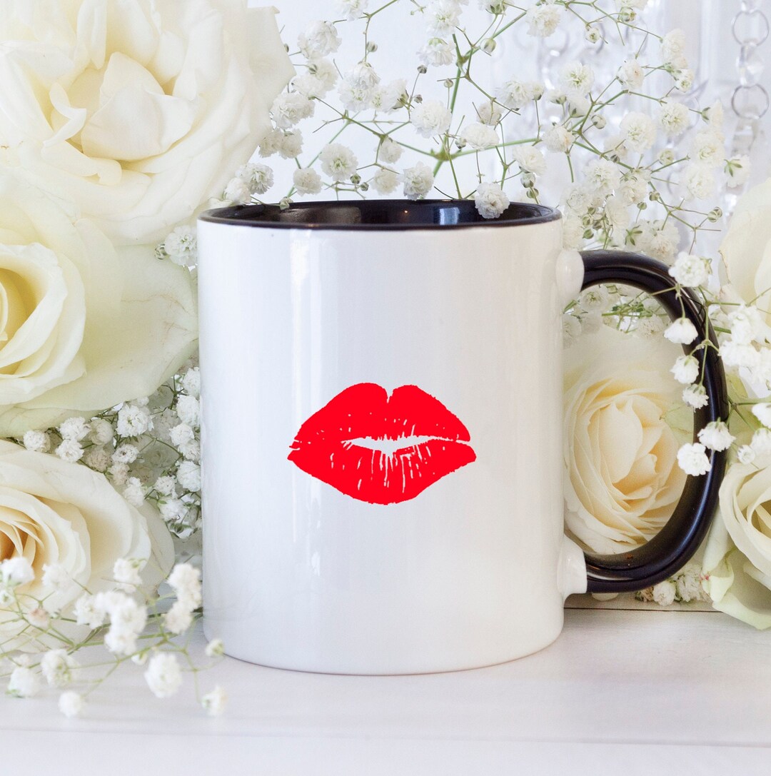 Red Lipstick Trace Caffee Mug, Coffee Mug Present, Gift Mug for ...