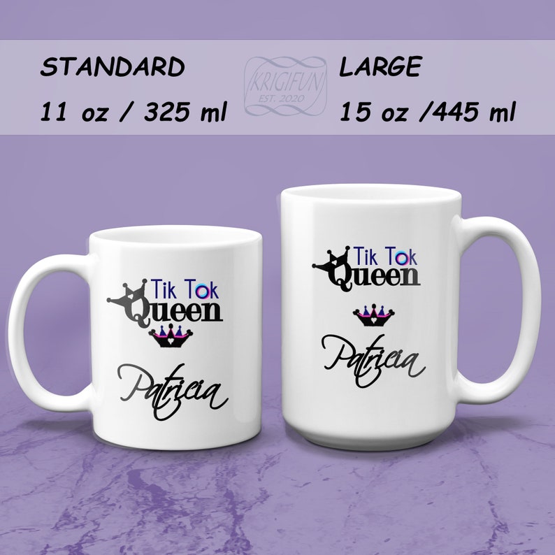 Tik Tok Queen Mug With Name Gift Coffee Mug for Tik Tok Fan - Etsy