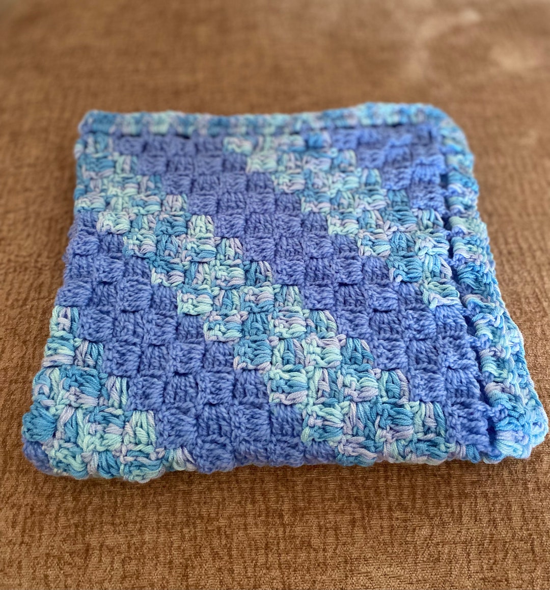Baby Blue C2c Crochet Blanket - Etsy