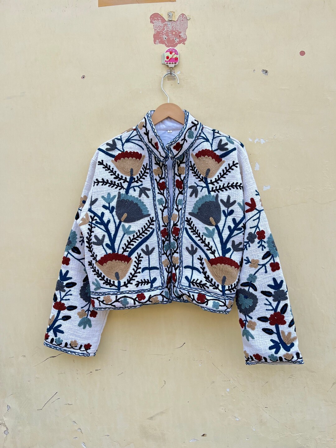 Cotton Suzani Hand Embroidery Jacket Coat, Women Wear Winter Jackets ...