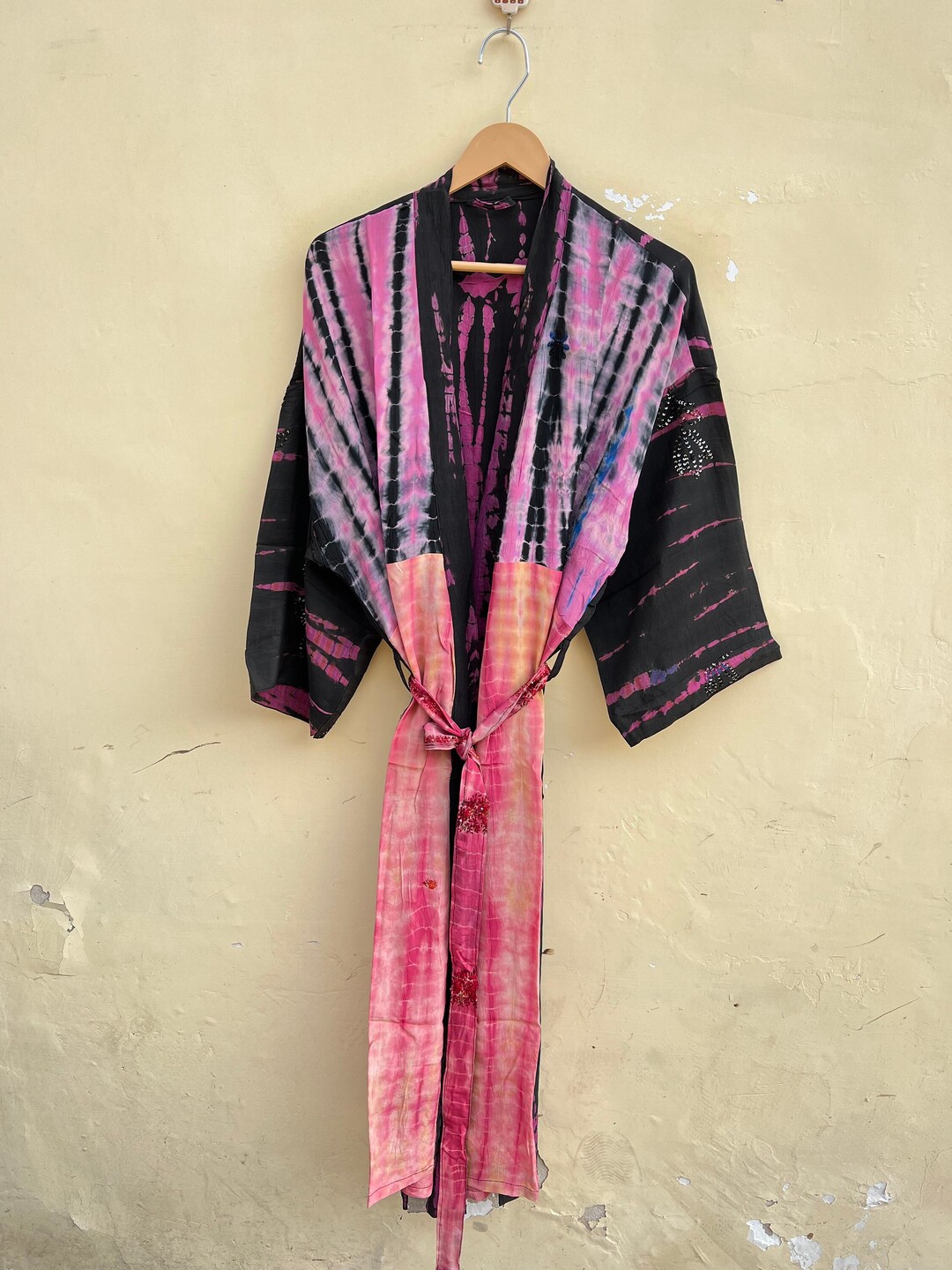 Summer Tie Dye Robe, Unique Colour and Design, Holiday Wear Robe, Long ...