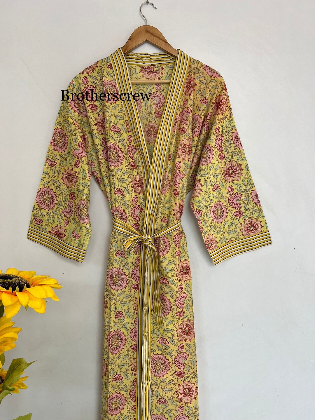 100% Cotton Kimono Robes, Pure Cotton Kimono, Block Print Cotton Kimono ...