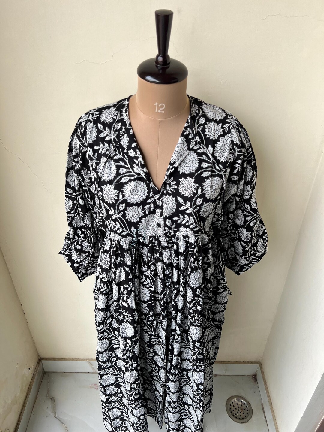 100% Cotton Dress, Block Print Midi Dress, Mini Dress, Soft Cotton ...