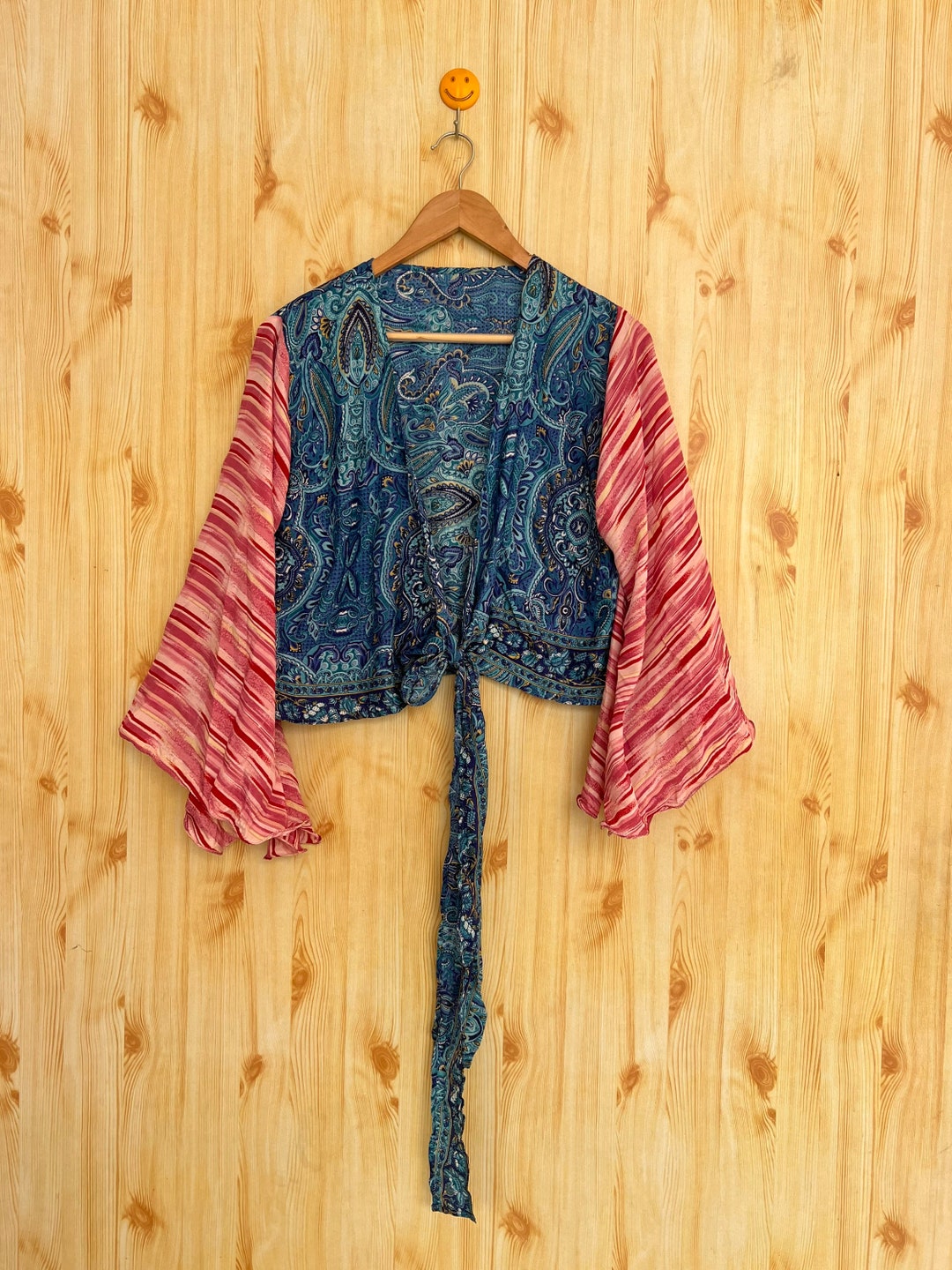 Bohemian Top Bell Sleeve Crop Top Tie Front Bell Sleeve Top Festival