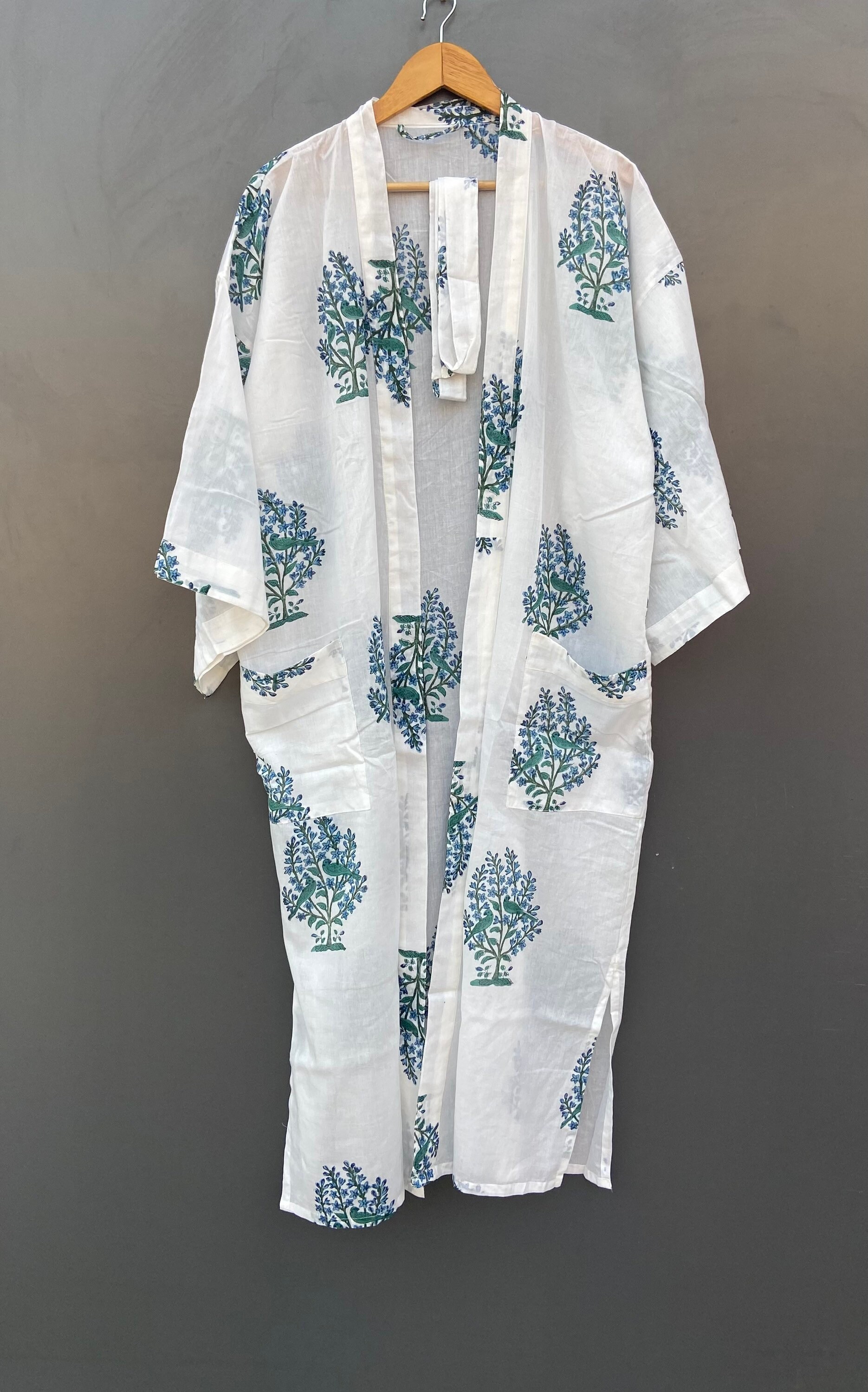 Cotton Vintage Floral Kimono Boho Kimono With Sleevesummer - Etsy
