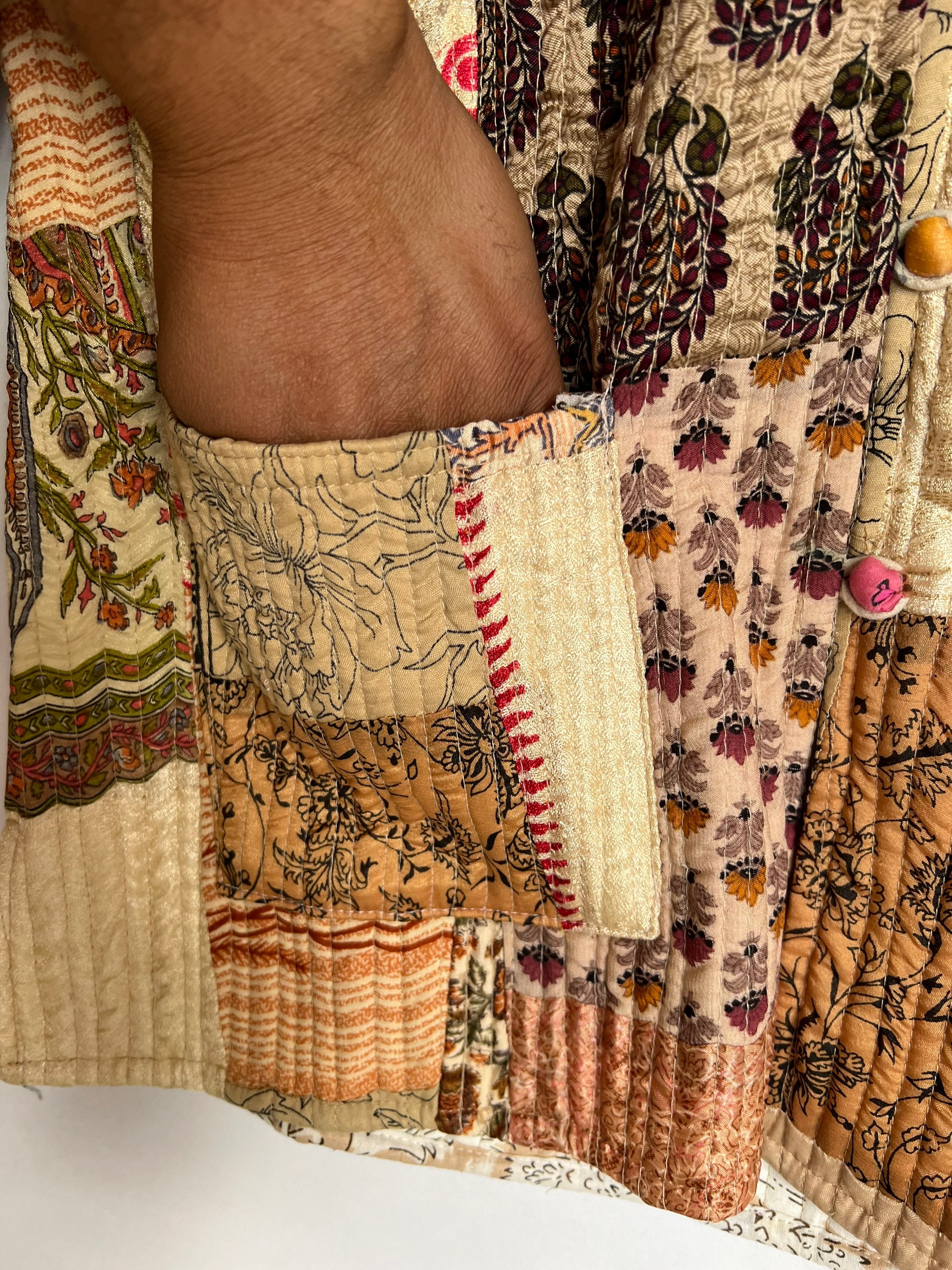 Handmade Patchwork Sari Jacket: Reversible Indian Cotton Coat - Etsy
