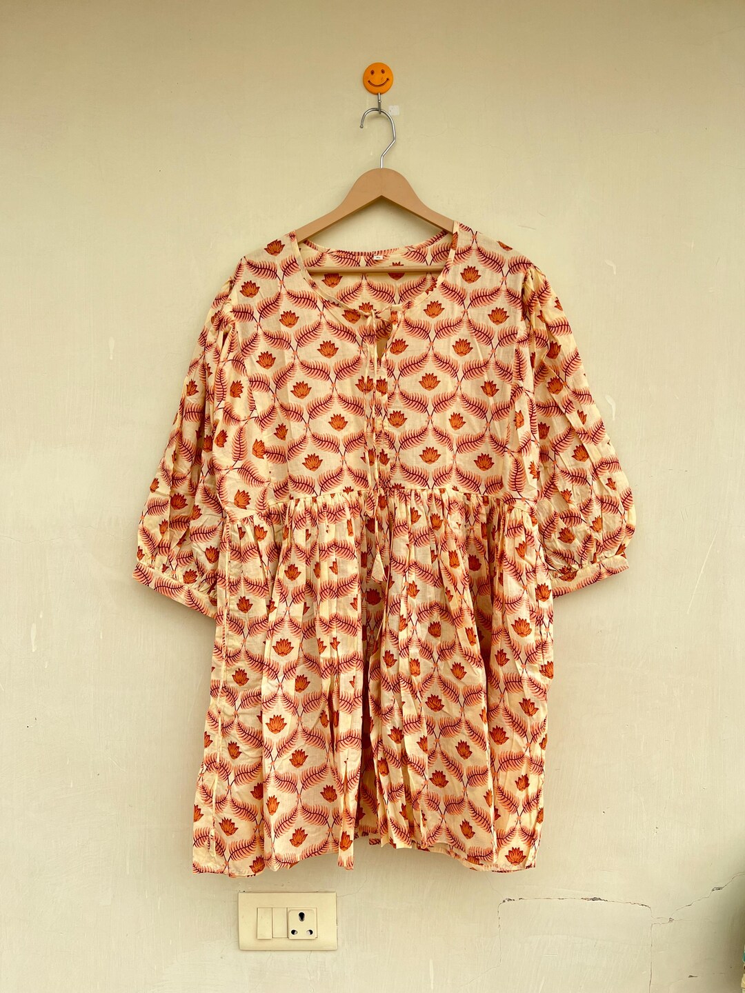 Cotton Gauze Dress: Block Print Summer Beach Cover-up - Etsy