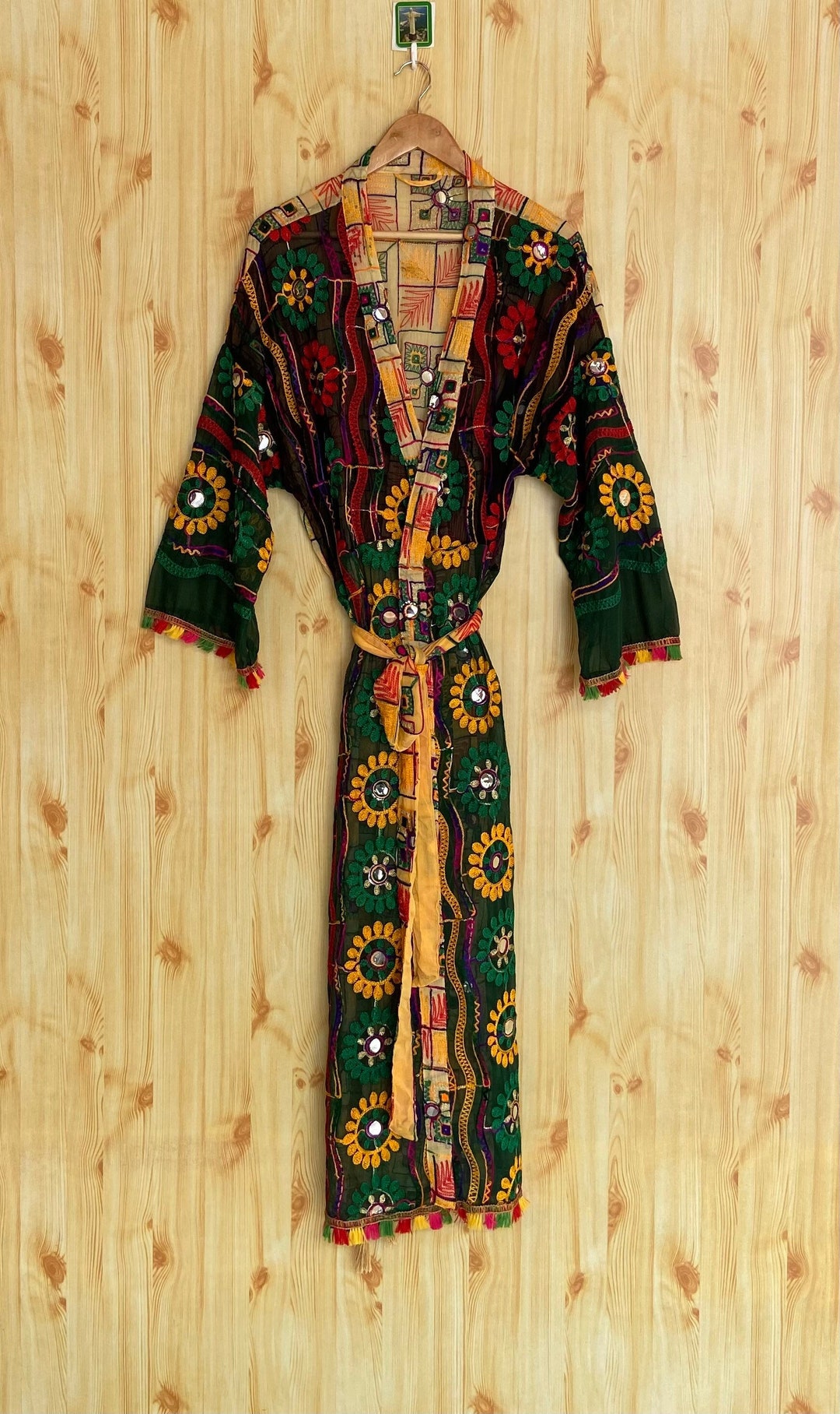 Colorful Embroidery Kimono, Phulkari Kimono Robe, Women's Clothing ...