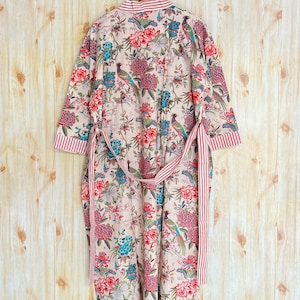 Cotton Kimono Robe Dressing Gown, Block Print Bridesmaid Robe, Summer ...