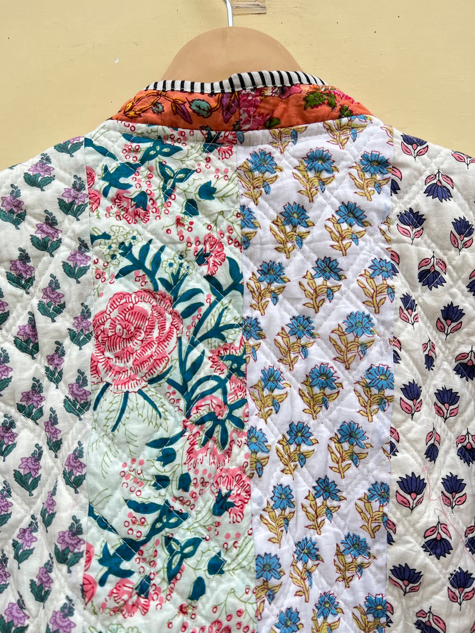 White Printed Burfi Quilted Vintage Jacket Boho Short Coat , Kimono ...