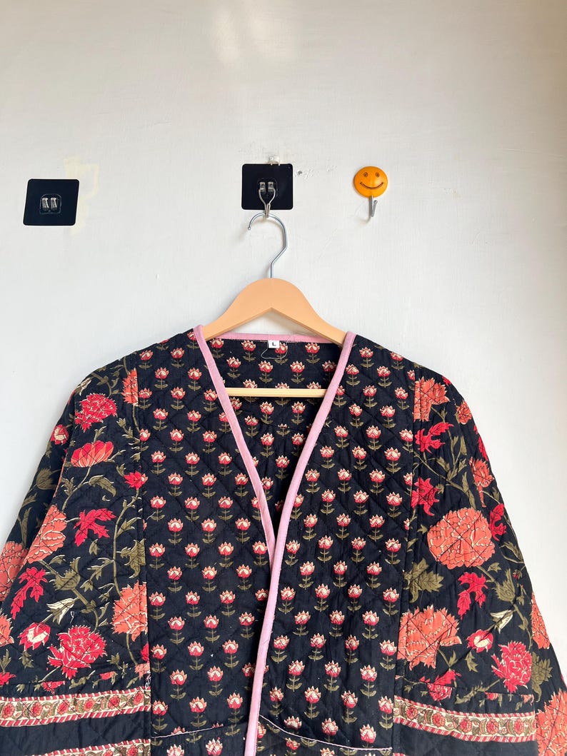 Cotton Block Print Jacket for Women | Handmade Quilted Cotton Coat ...