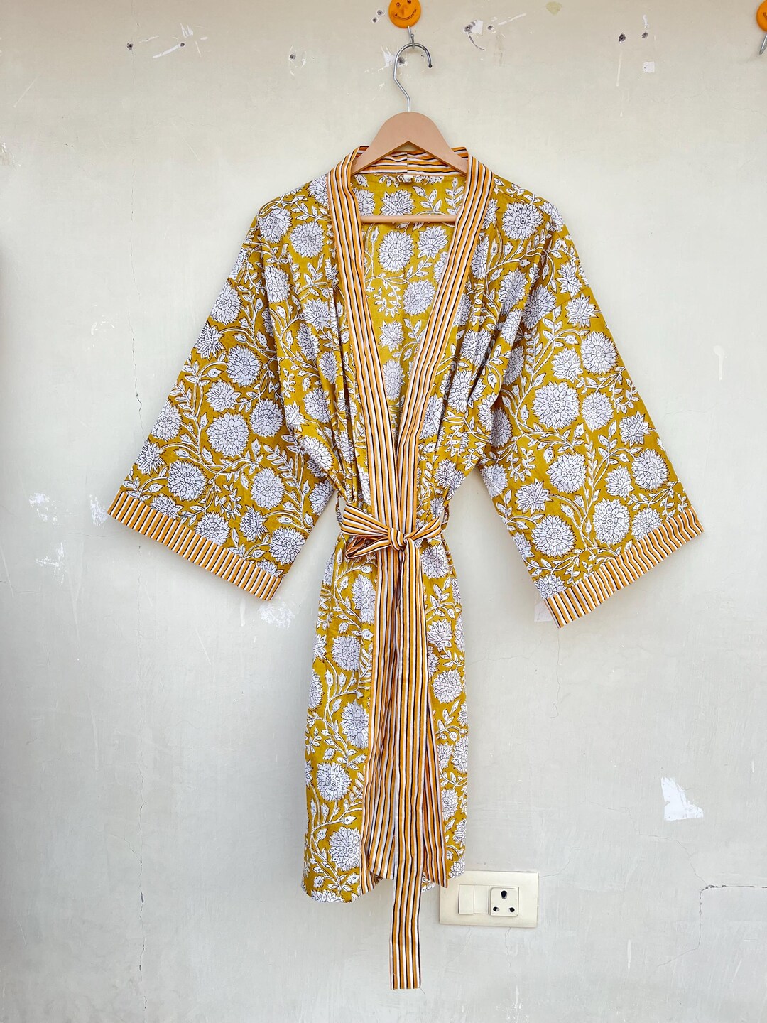 Robes, Lightweight pure cotton kimono robe, ladies night gown, kimono ...